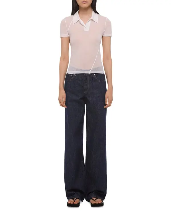 Helmut Lang Twisted Polo Zerosca Top - White