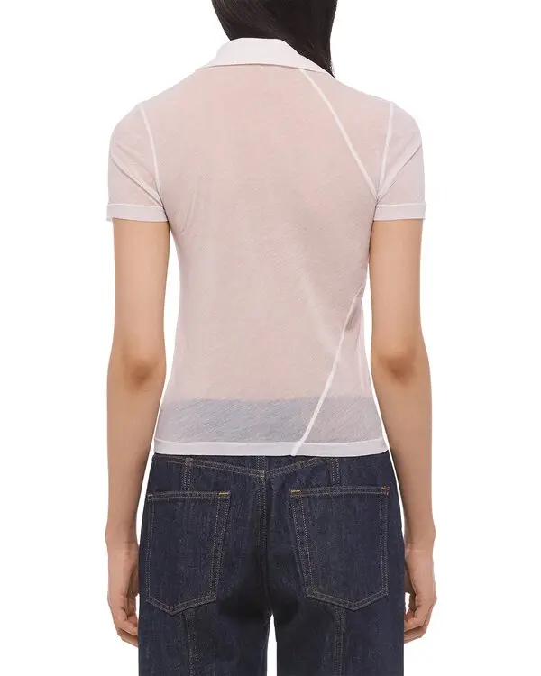 Helmut Lang Twisted Polo Zerosca Top - White