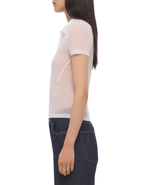 Helmut Lang Twisted Polo Zerosca Top - White