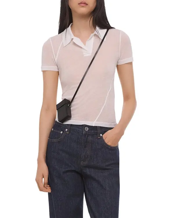 Helmut Lang Twisted Polo Zerosca Top - White