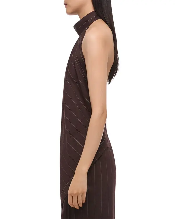Helmut Lang Halter Scarf Pinstripe Top