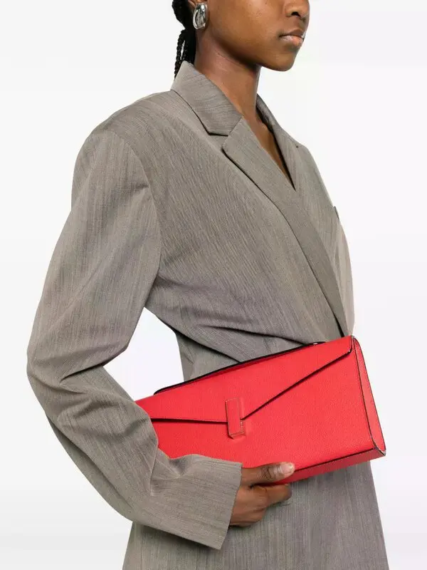 VALEXTRA Iside Flap Clutch - Red