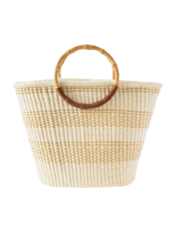 SENSI STUDIO Leather-trimmed Straw Tote - Neutrals