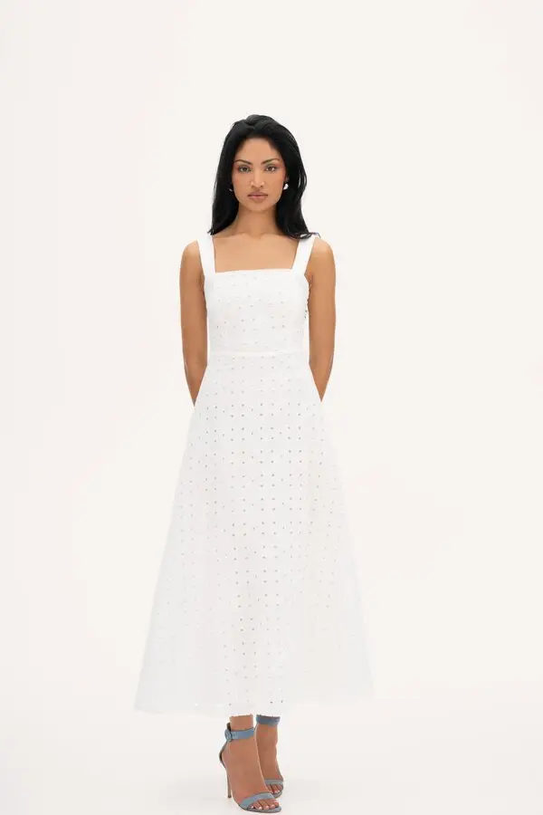 MandiBreeze Penelope Dress Embroidery - White
