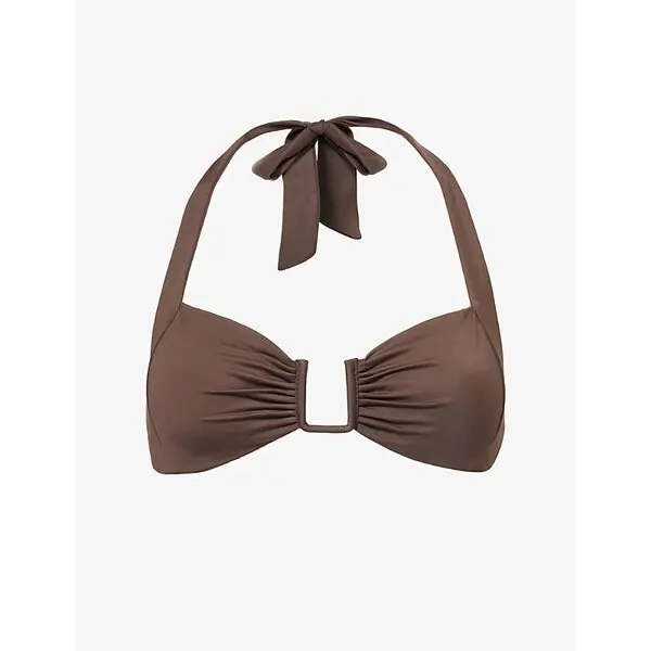 AWAY THAT DAY Corfu Halterneck Bikini Top - Espresso
