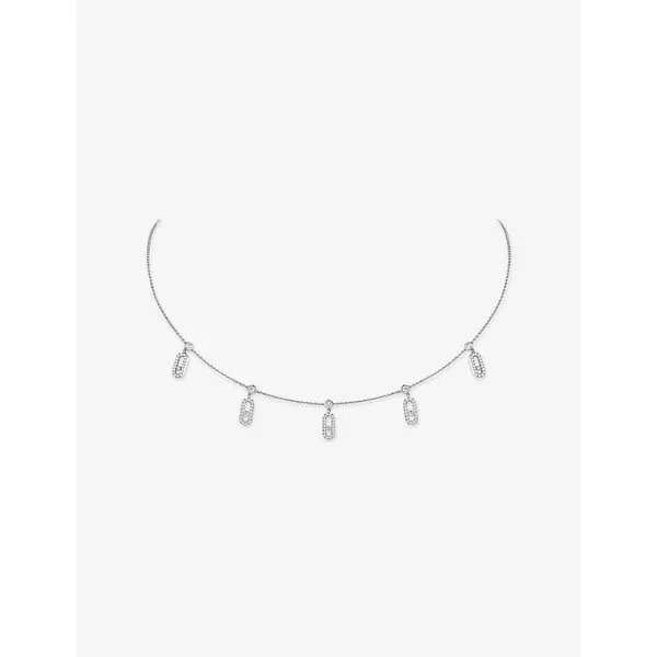 Messika Move Uno Drop Pendant Pavé Diamond Necklace - White