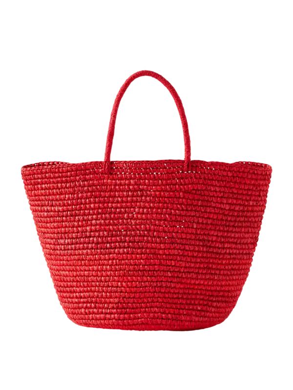 SENSI STUDIO Large Straw Tote - Red