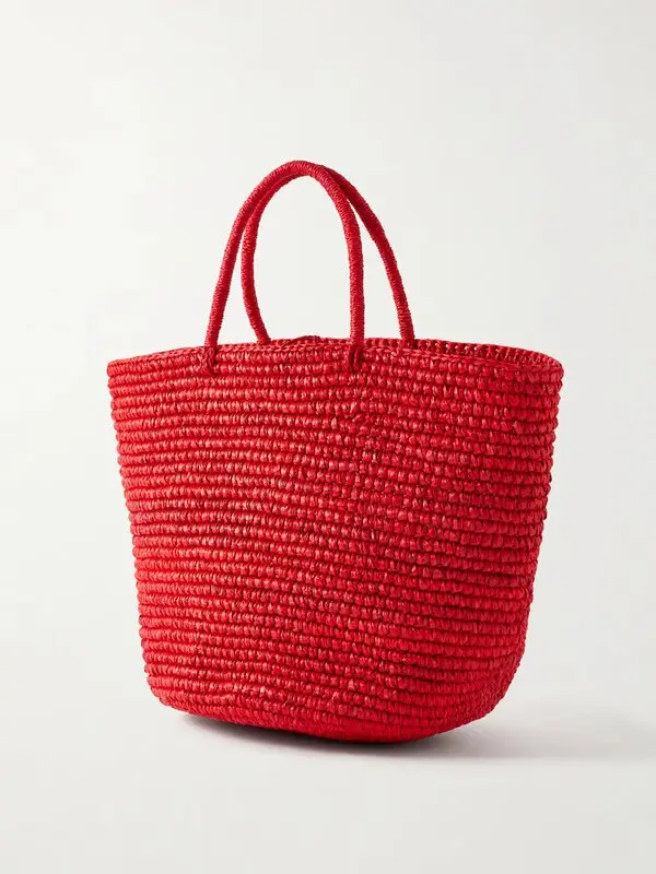 SENSI STUDIO Large Straw Tote - Red