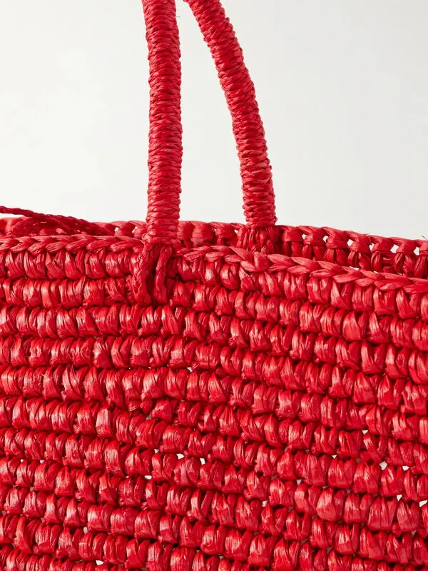 SENSI STUDIO Large Straw Tote - Red