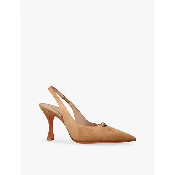 Santoni Sabine 85 Suede Courts - Mid Brown