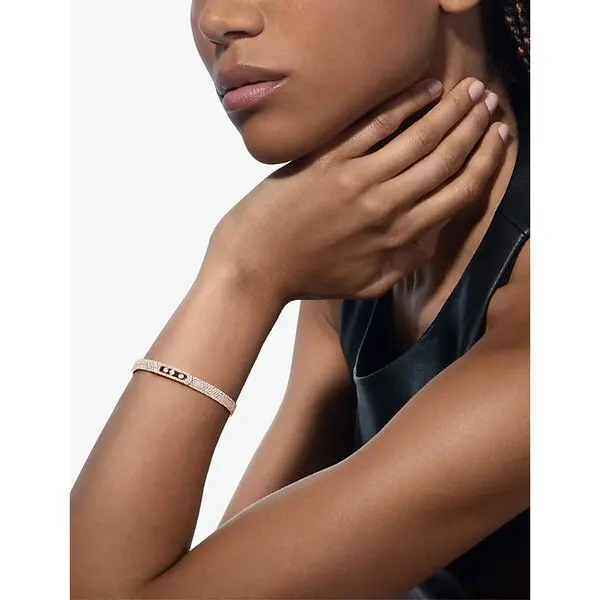 Messika Move Noa Pavé Diamond Bangle - Pink