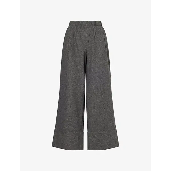 REFORMATION Fernando Wide-leg Wool-blend Trousers - Grey Wool