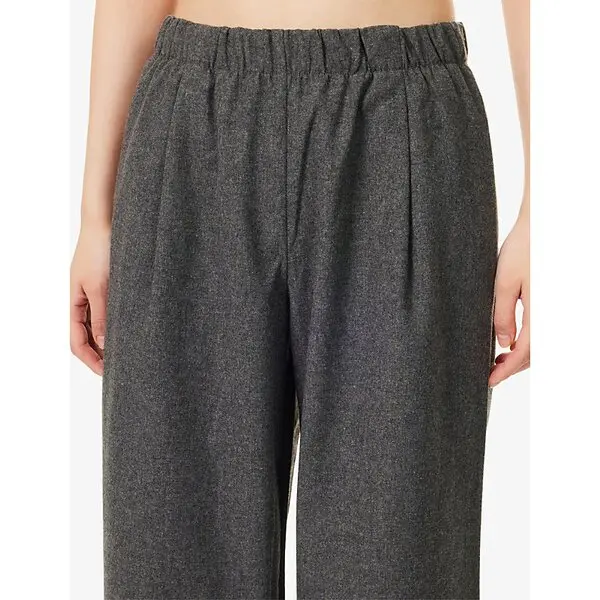 REFORMATION Fernando Wide-leg Wool-blend Trousers - Grey Wool
