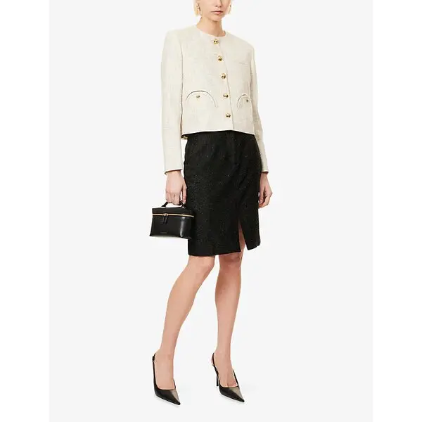 BLAZÉ MILANO Shamo Bolero Wool-blend Jacket - Oyster