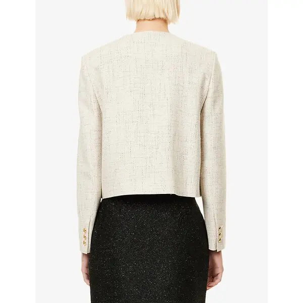 BLAZÉ MILANO Shamo Bolero Wool-blend Jacket - Oyster