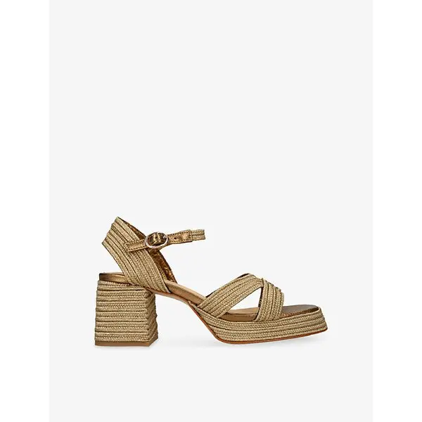 CastaÑer Vallita Heeled Espadrille Sandals - Gold