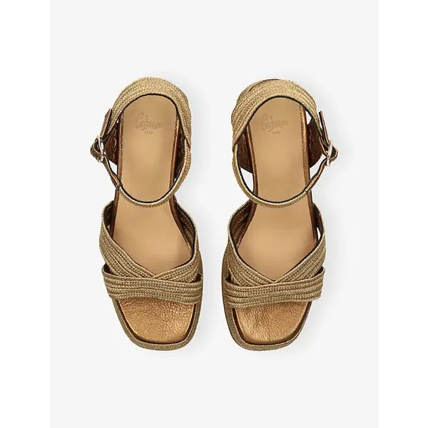 CastaÑer Vallita Heeled Espadrille Sandals - Gold