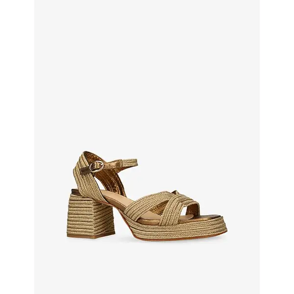CastaÑer Vallita Heeled Espadrille Sandals - Gold