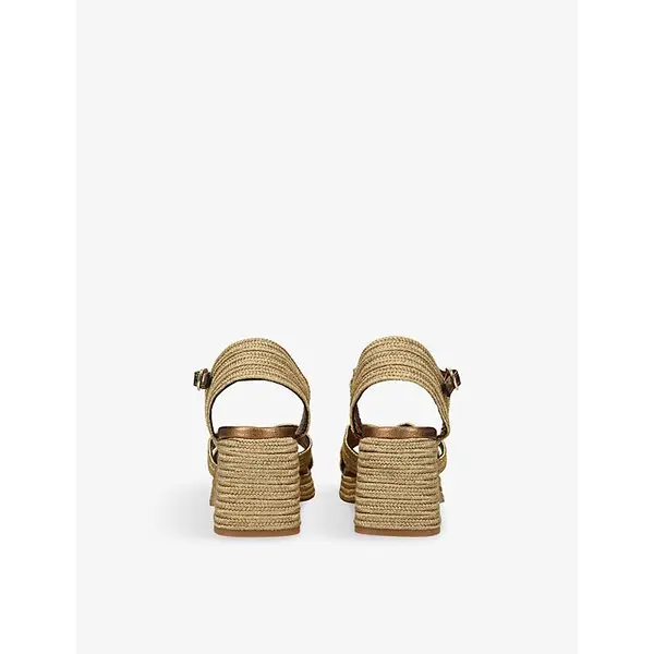 CastaÑer Vallita Heeled Espadrille Sandals - Gold