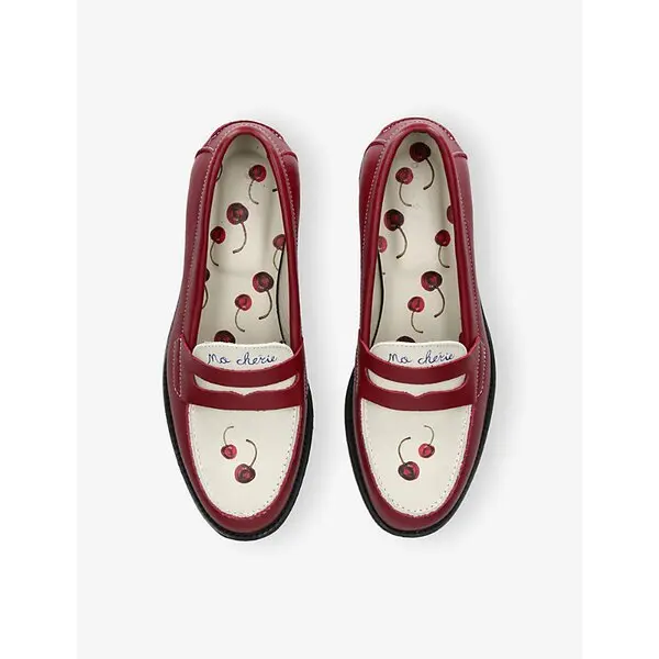 DUKE + DEXTER Wilde Cherry Leather Loafers - Red