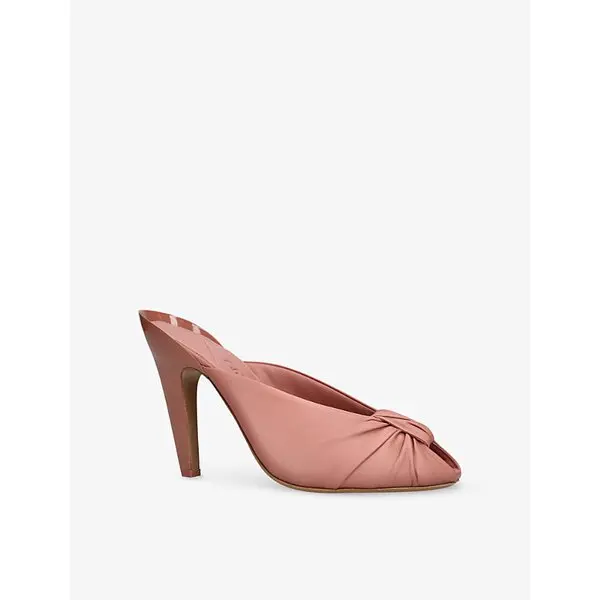 Chloé Suzie Leather Heeled Mules - Pink