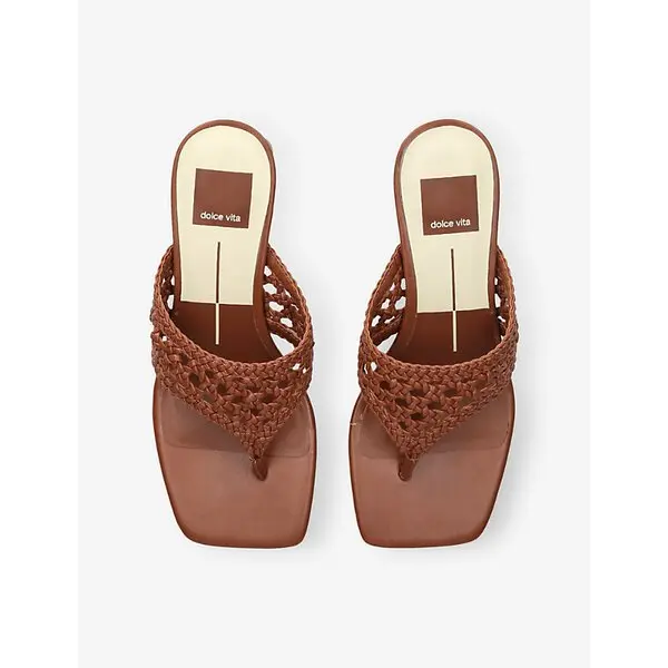 Dolce Vita Barlo Faux-leather Heeled Sandals - Mid Brown