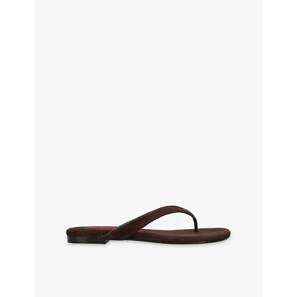SIMONMILLER Riviera Thong Suede Sandals - Dark Brown
