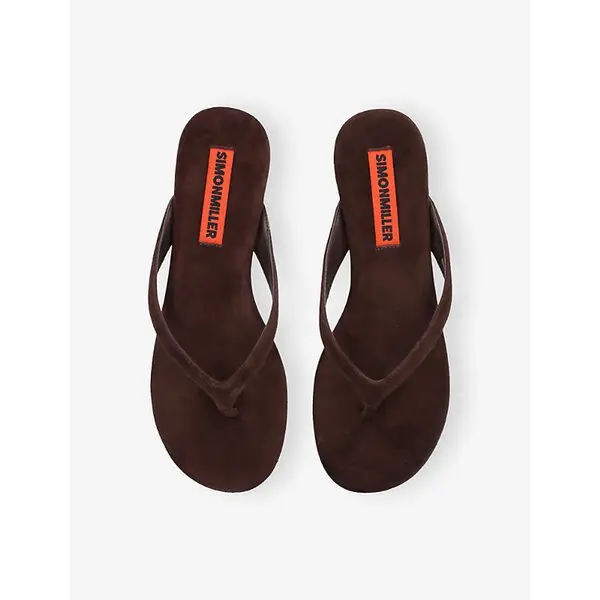 SIMONMILLER Riviera Thong Suede Sandals - Dark Brown