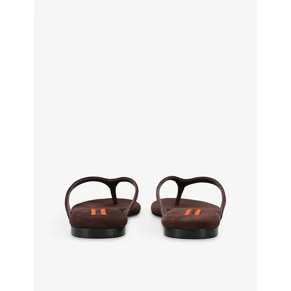 SIMONMILLER Riviera Thong Suede Sandals - Dark Brown