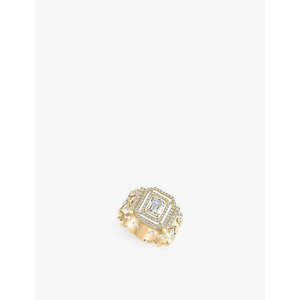 Messika D-vibes Multi Row 18ct Gold And 1.33ct Diamond Ring - Yellow