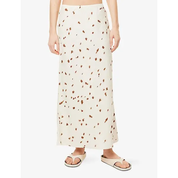 SAMSOE SAMSOE Printed Linen Maxi Skirt - Stray Dott