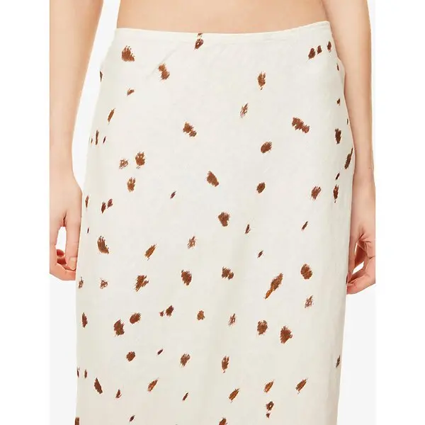 SAMSOE SAMSOE Printed Linen Maxi Skirt - Stray Dott