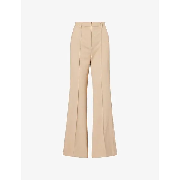 ME+EM Tailored Flared Woven Trousers - Sand