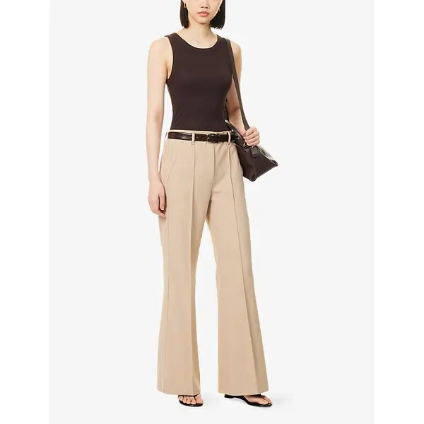 ME+EM Tailored Flared Woven Trousers - Sand