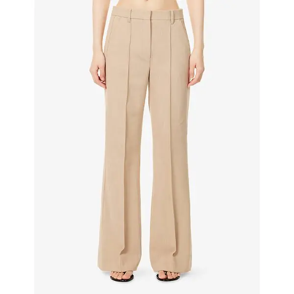 ME+EM Tailored Flared Woven Trousers - Sand