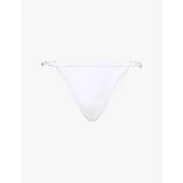 GRACEJACOB Rain Shimmer Brazilian Bikini Bottoms - White