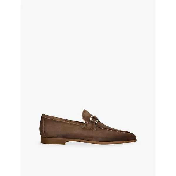 Magnanni Suede Loafers With Side Buckle