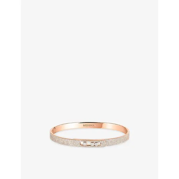 Messika Move Noa Small Pave Diamond Bangle Bracelet - Pink
