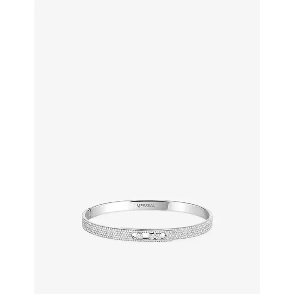Messika Move Noa Small Pave Diamond Bangle Bracelet - White