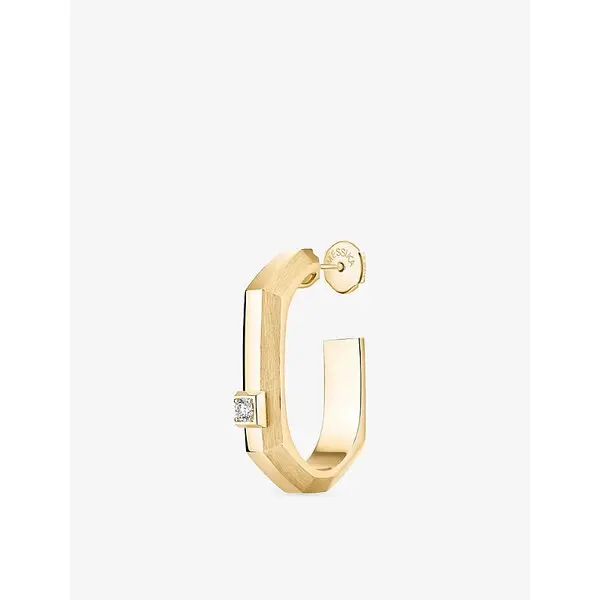 Messika Moderniste Single Pavé Diamond Hoop Earring - Yellow
