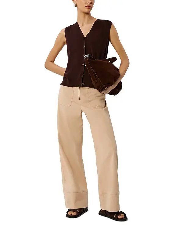 Whistles Knit Button-front Tank Top