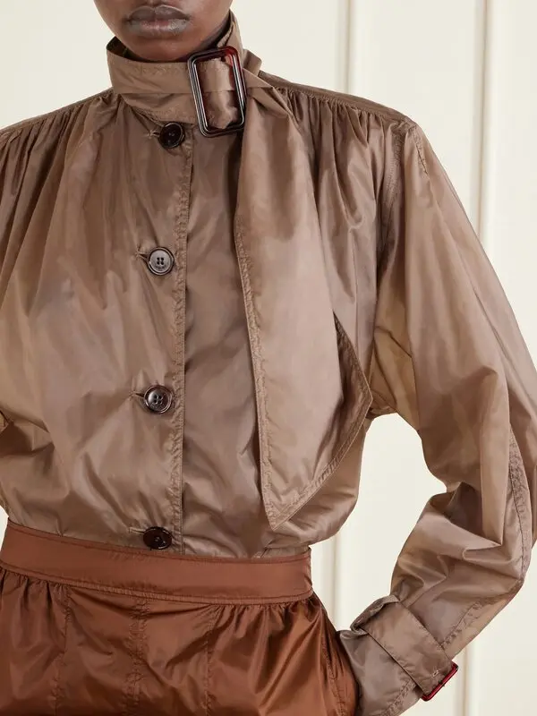 Saint Laurent Tie-detailed Gathered Shell Shirt