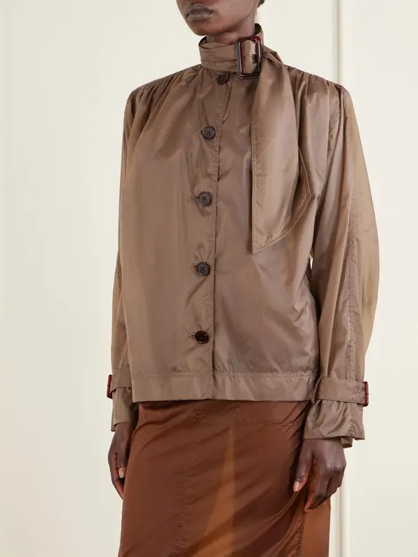 Saint Laurent Tie-detailed Gathered Shell Shirt
