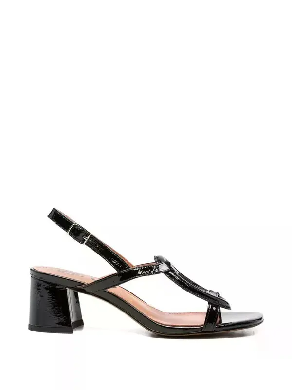 BIBI LOU Patent Block Heel Sandals - Black