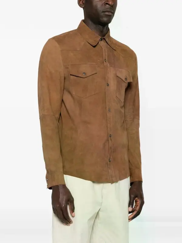 ERALDO Flap-pocket Suede Shirt