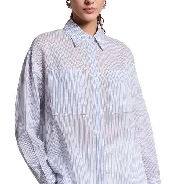 Peserico Striped Patch Pocket Shirt