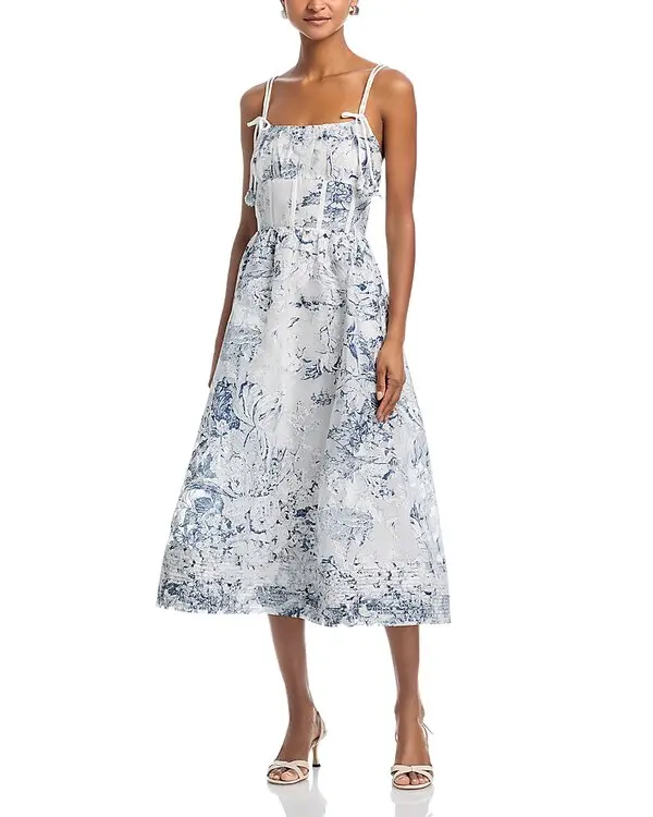EN SAISON Cyrus Midi Dress - White/navy