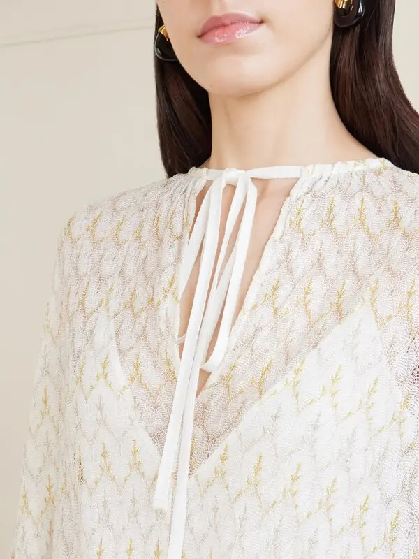Missoni Metallic Crochet-knit Mini Dress