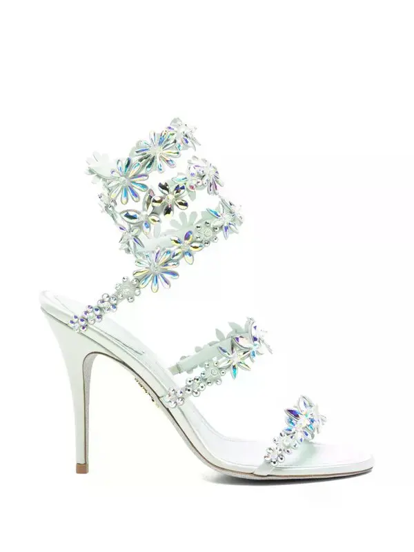 Rene Caovilla Floral-embellished Heeled Sandals