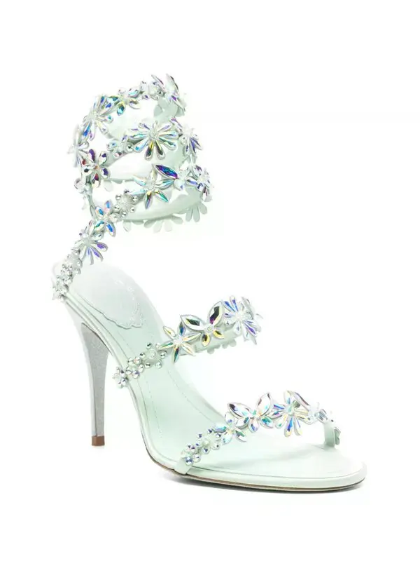 Rene Caovilla Floral-embellished Heeled Sandals